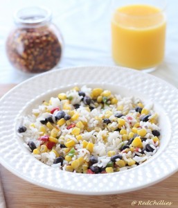 Black beans, Corn & Rice Salad | RedChillies